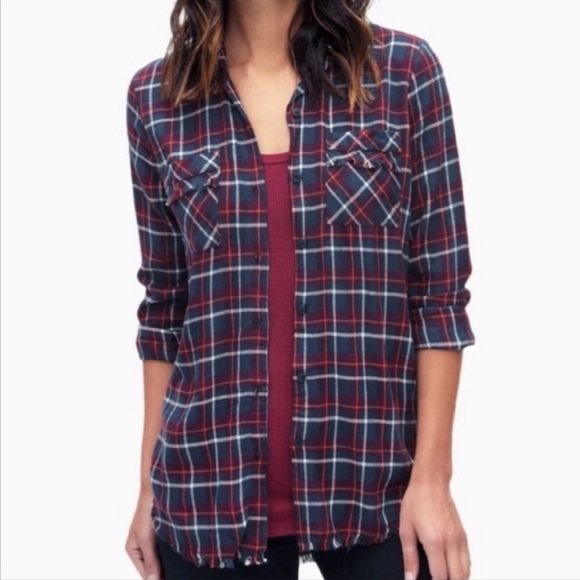 Splendid | Tops | Splendid Mills Plaid Shirt With Fringe Details | Poshmark